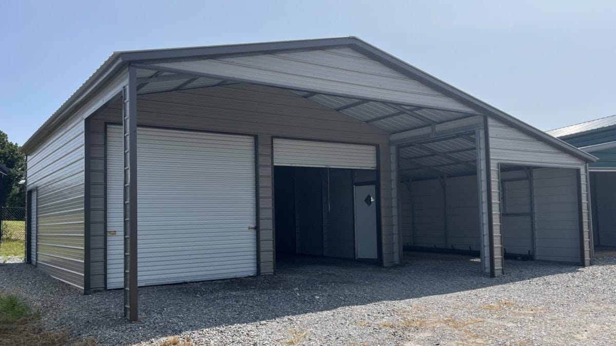 36x35x11x8 Garage with Lean to - Southern Backyard Living: Portable ...