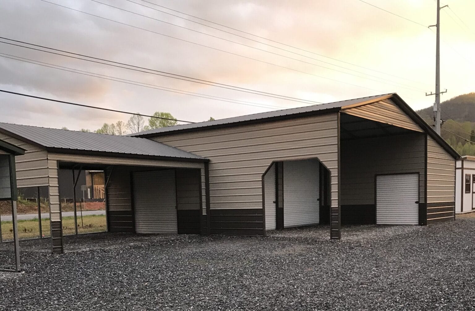 56x35x12x10x9 Combo Garage Metal Building - Southern Backyard Living ...