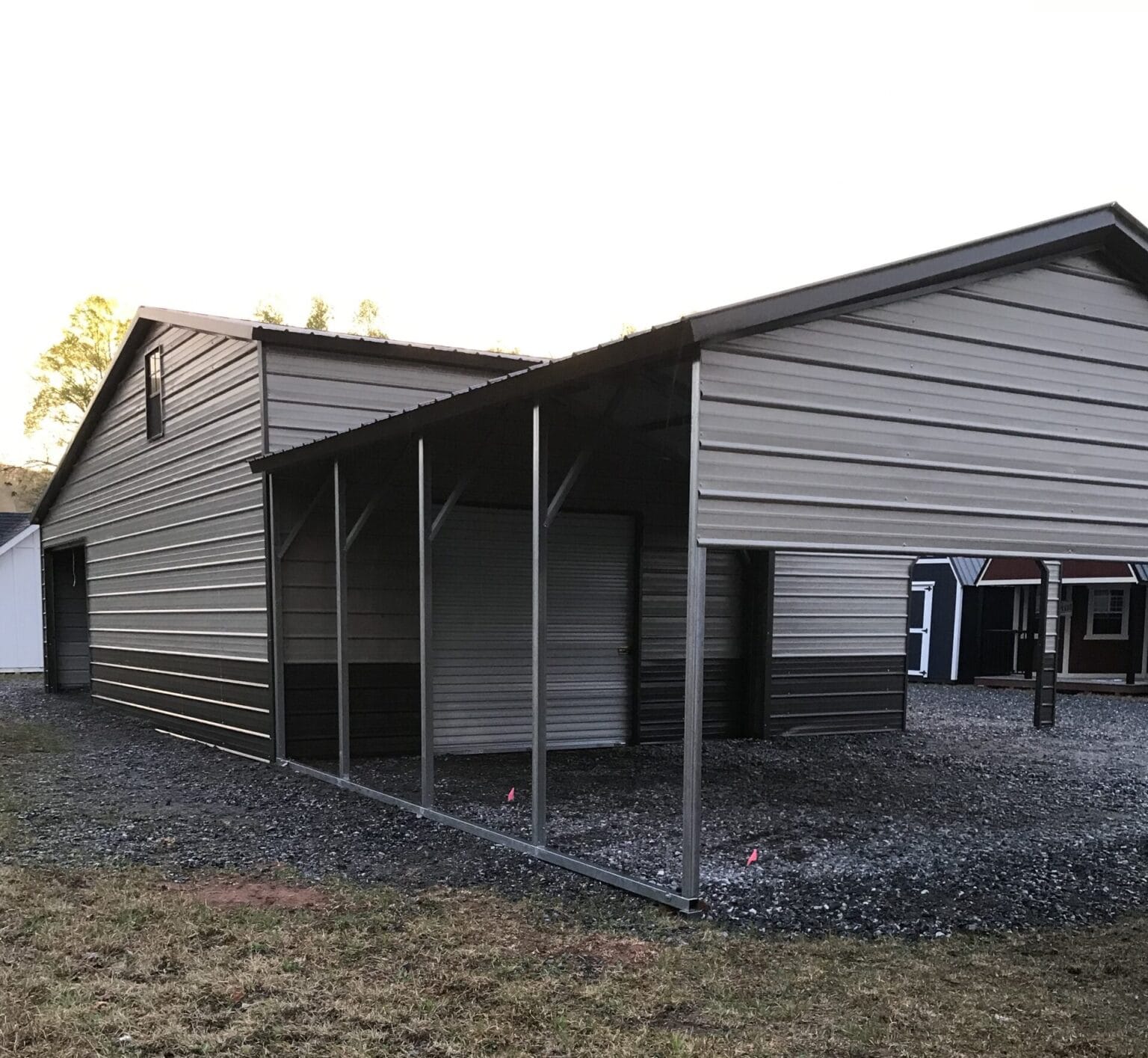 56x35x12x10x9 Combo Garage Metal Building - Southern Backyard Living ...
